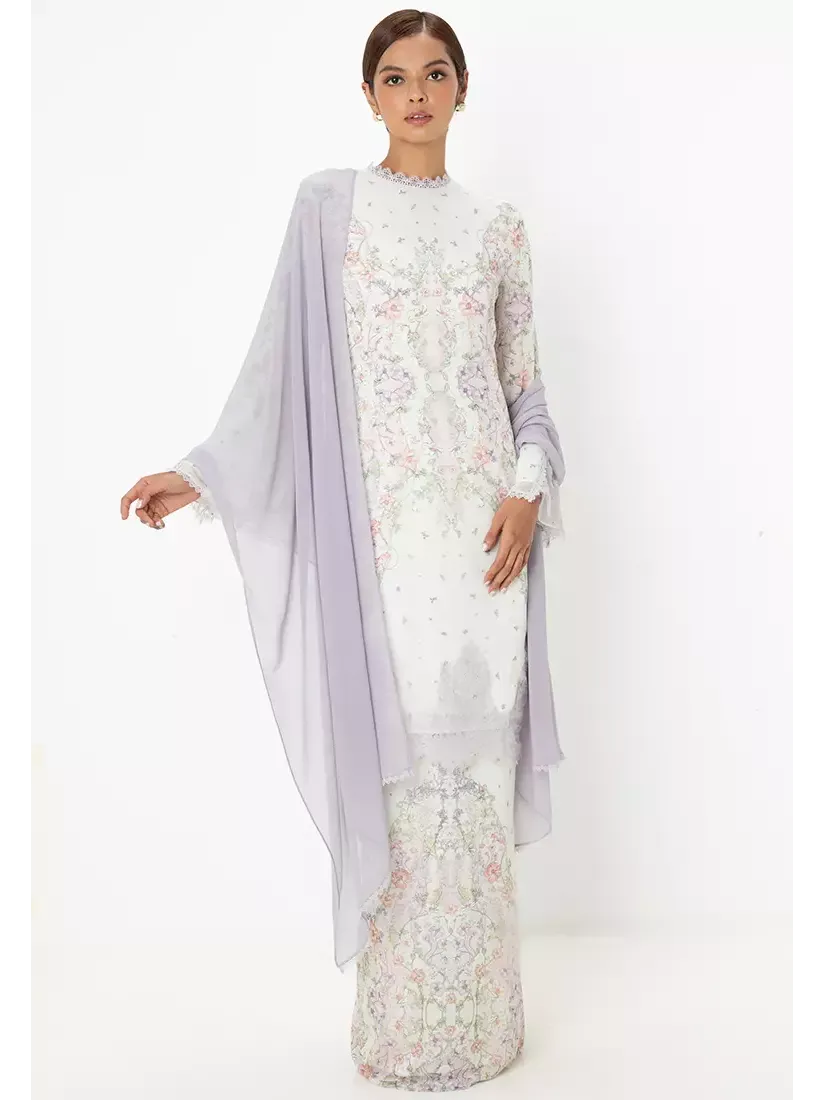 Yadotsa Elaa Baju Kurung Purple With Selendang - Purple - M | We Rent Fashion