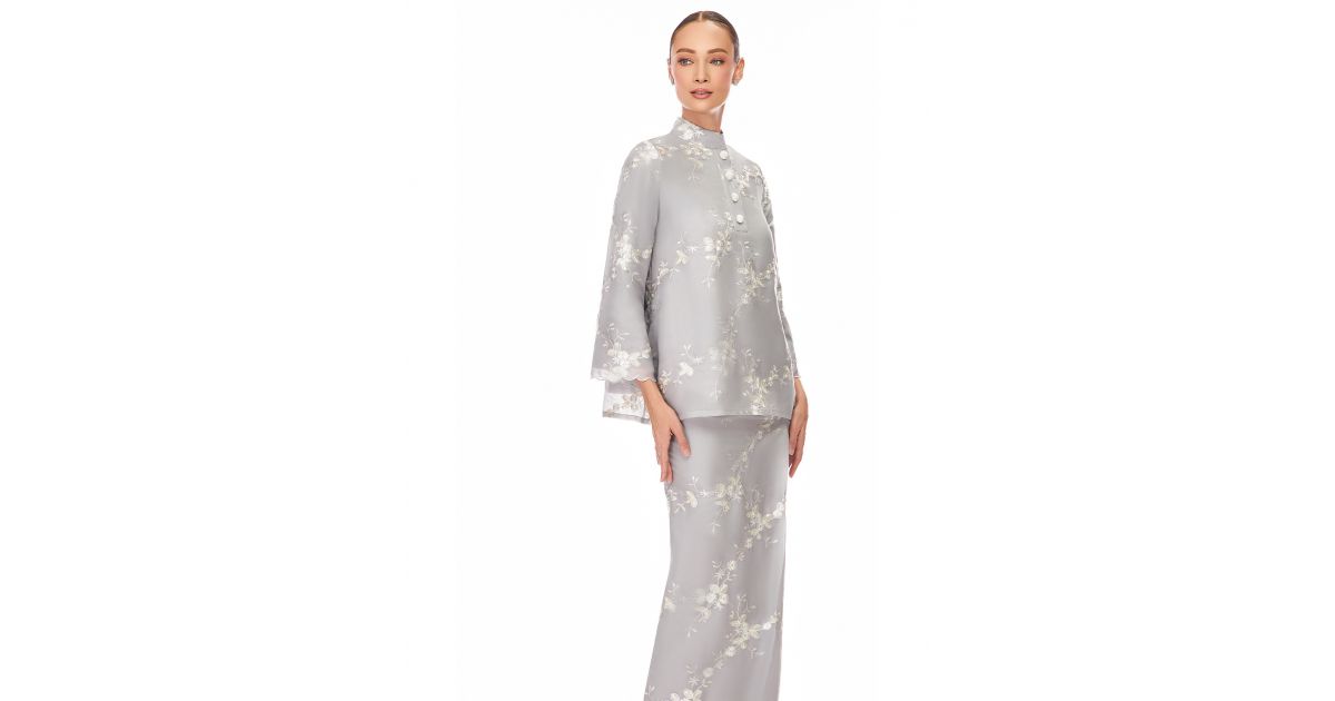 Wanzar Petra Baju Kurung Kedah Grey - Grey - S | We Rent Fashion