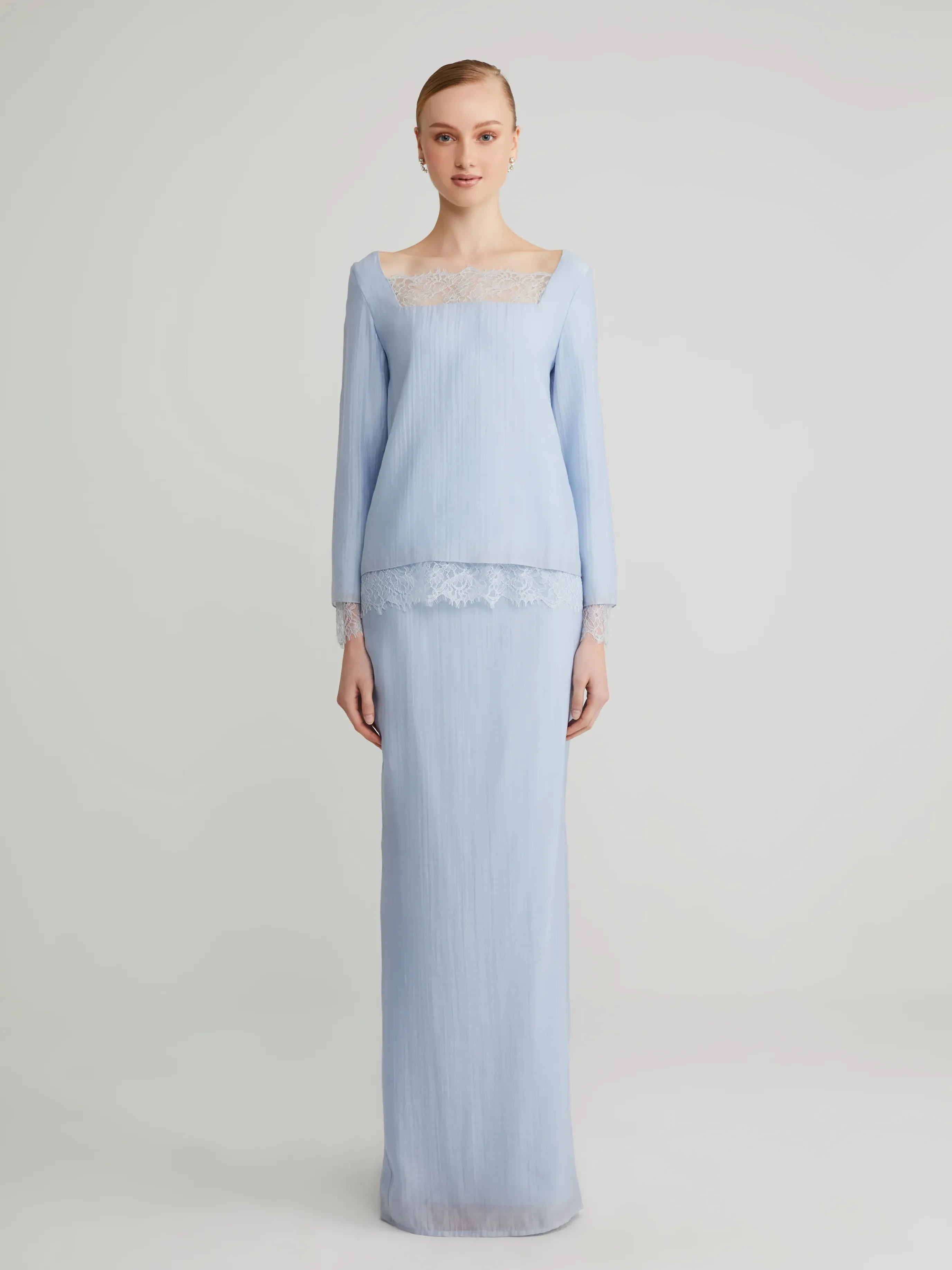 Nurita Harith Azalea Baju Kurung Powder Blue - Blue - L | We Rent Fashion