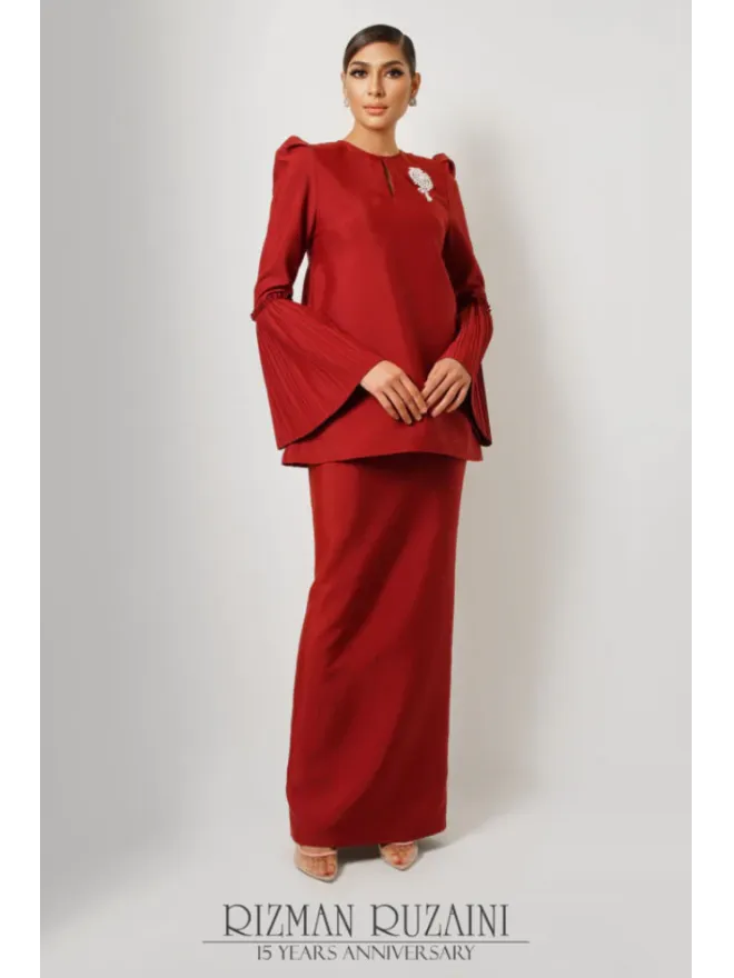 Rizman Ruzaini Puteri Baju Kurung Kedah Maroon - XS - Maroon | We Rent ...