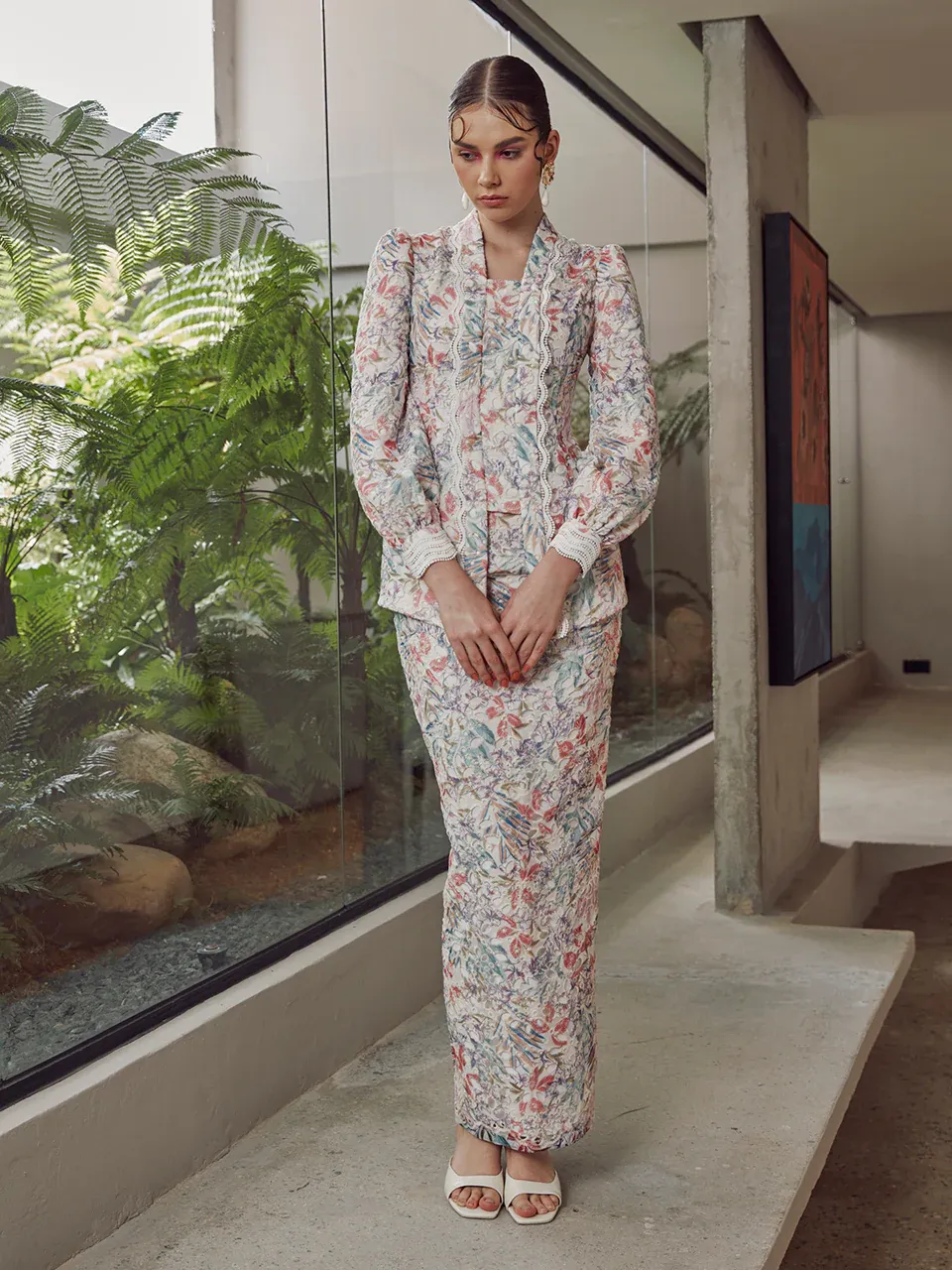 Innai Red Thalia Baju Kurung Kebaya Multicolour/Pink - Multi - XL | We ...