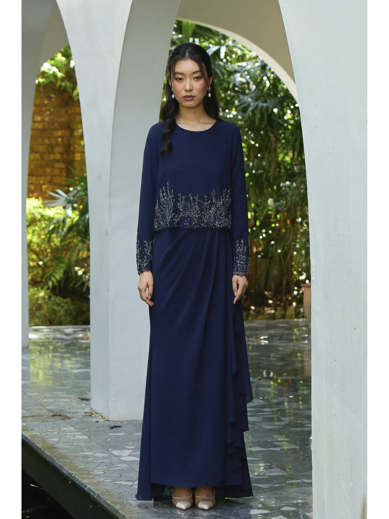 Fuzana Mokhtaza Dian Dress Dark Blue - Blue - S | We Rent Fashion